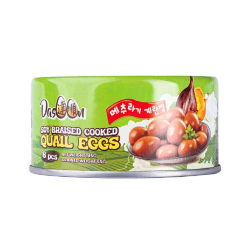 [Halal] Dasoon Soy Braised Cooked Quail Eggs Can 8pc – Qiksmart
