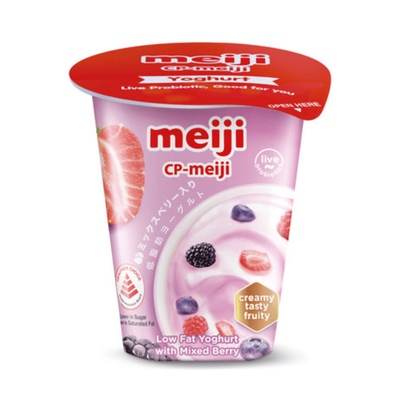 [Halal] Meiji Low Fat Yogurt Mixed Berry 135g x 4 Cups – Qiksmart