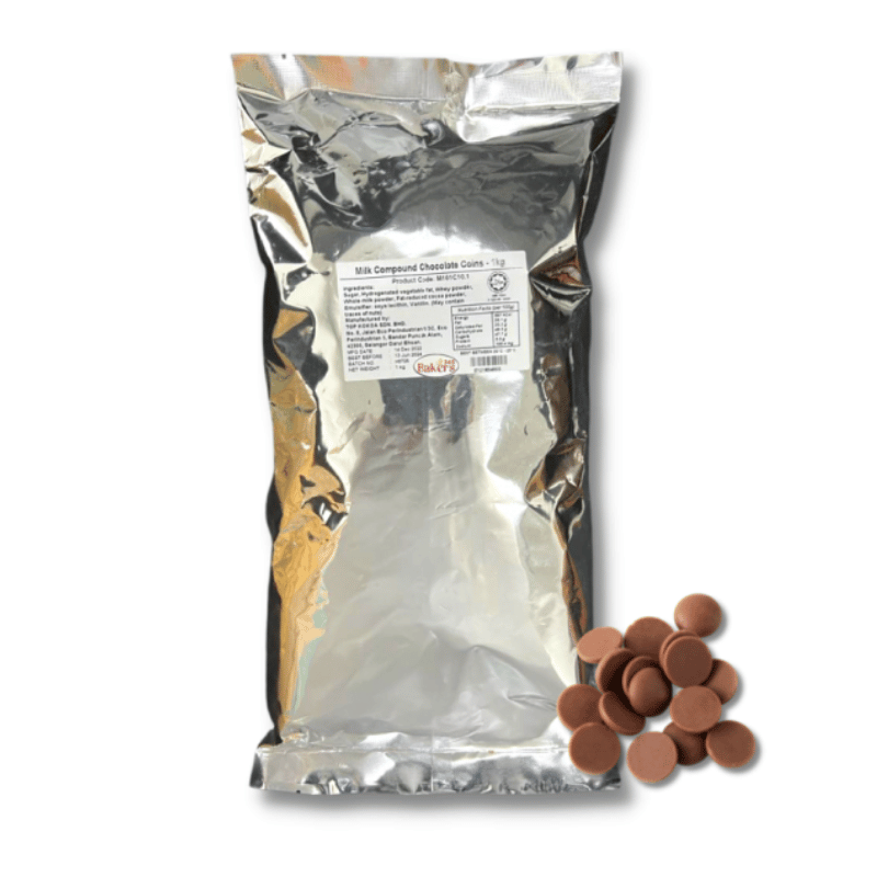 [Halal] Bakers 365 Milk Chocolate Compound Coin 1kg – Qiksmart